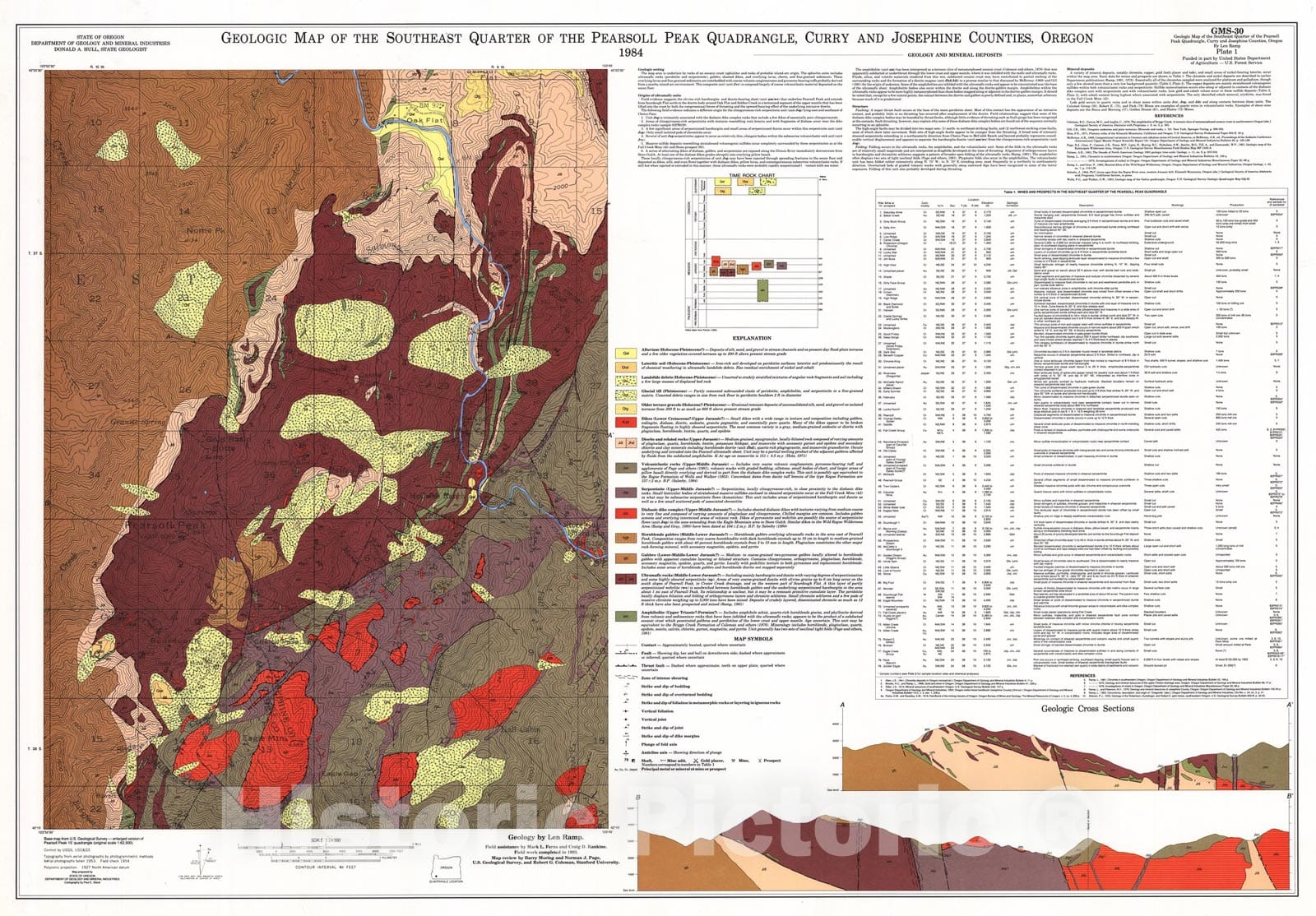Map : Geologic map of the southeast quarter of the Pearsoll Peak [15 ...
