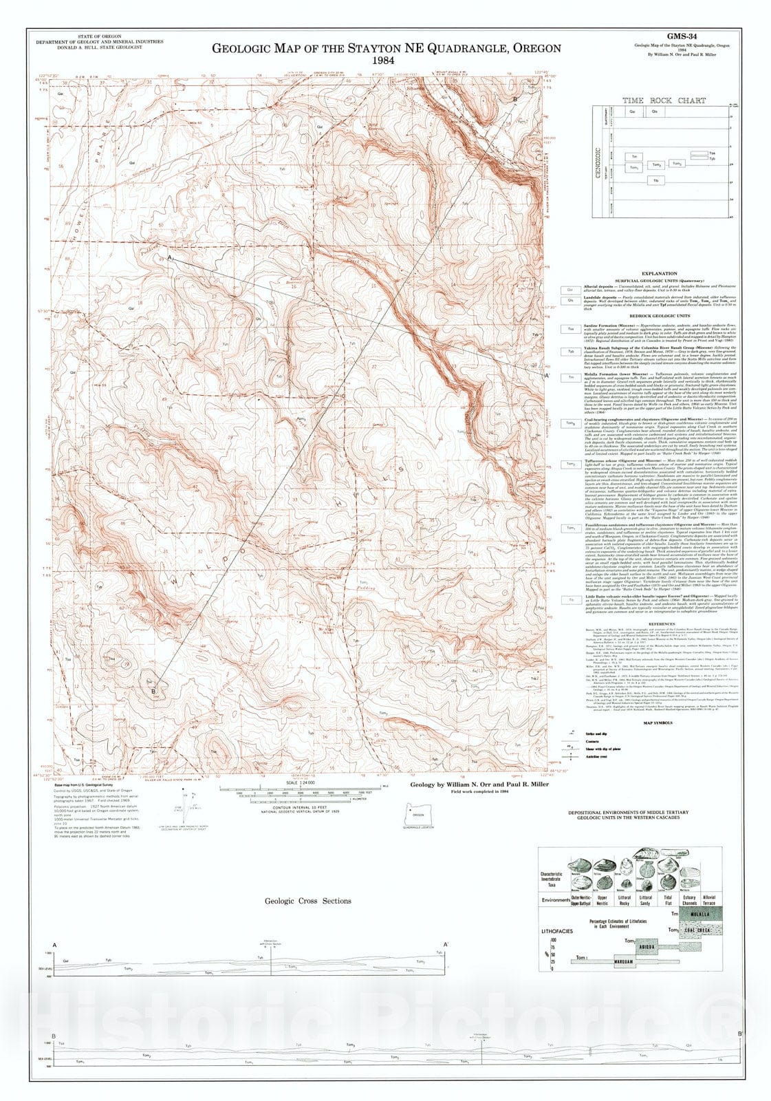 Map : Geologic map of the Stayton NE quadrangle, 1984 Cartography Wall ...
