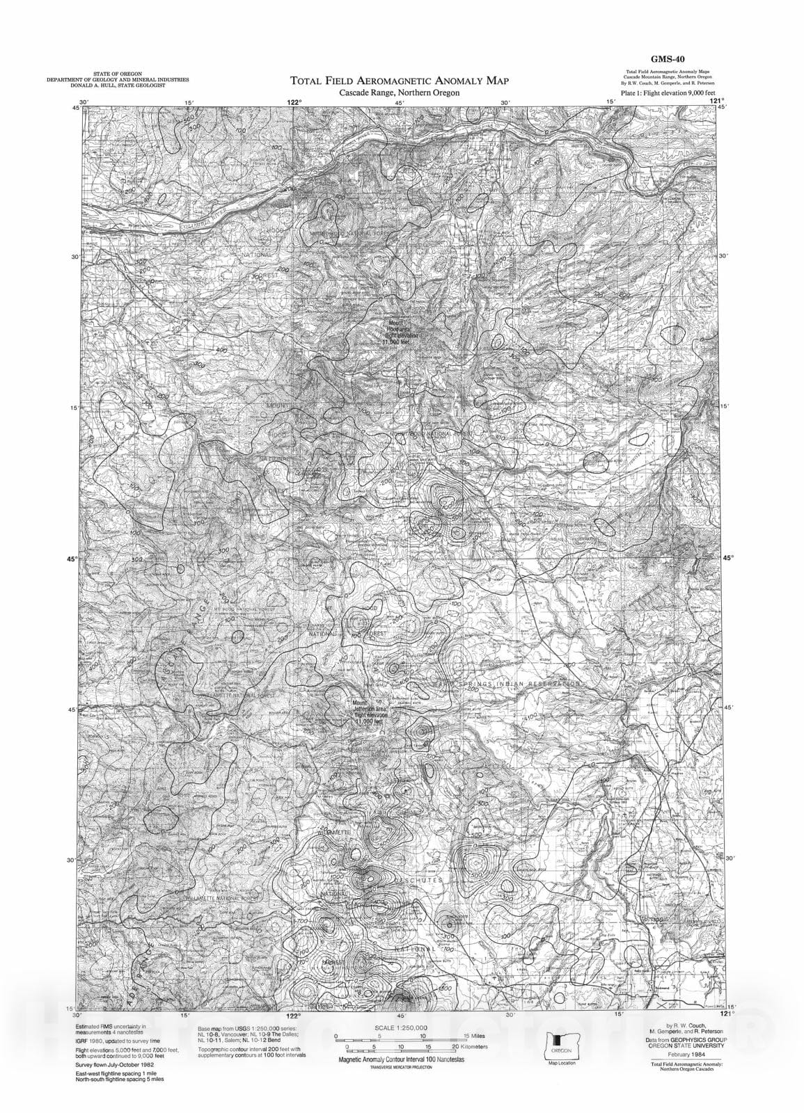 Map : Total-field aeromagnetic anomaly maps, Cascade Mountain Range, n ...