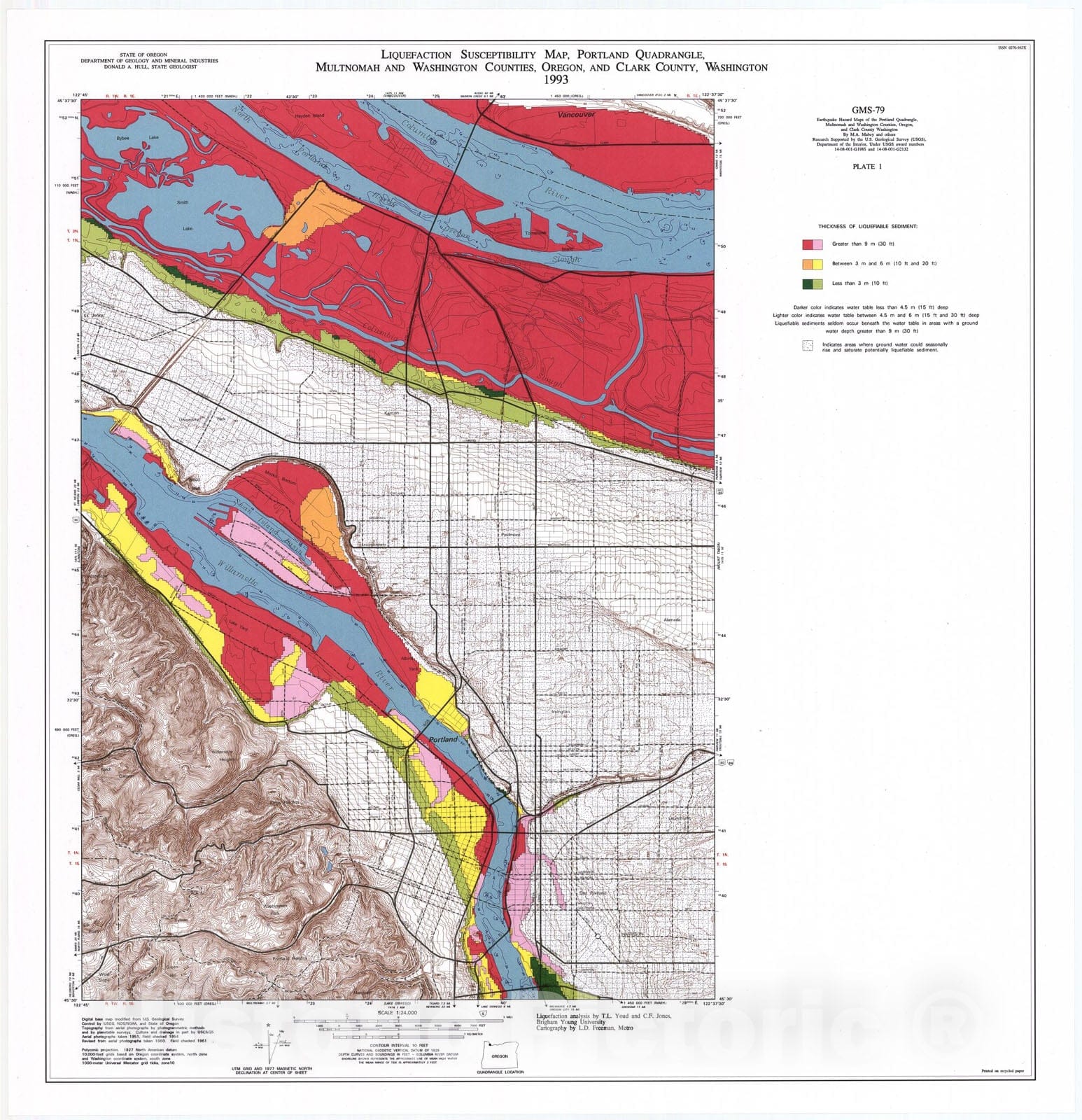 Map : Earthquake hazard maps of the Portland quadrangle, Multnomah and ...