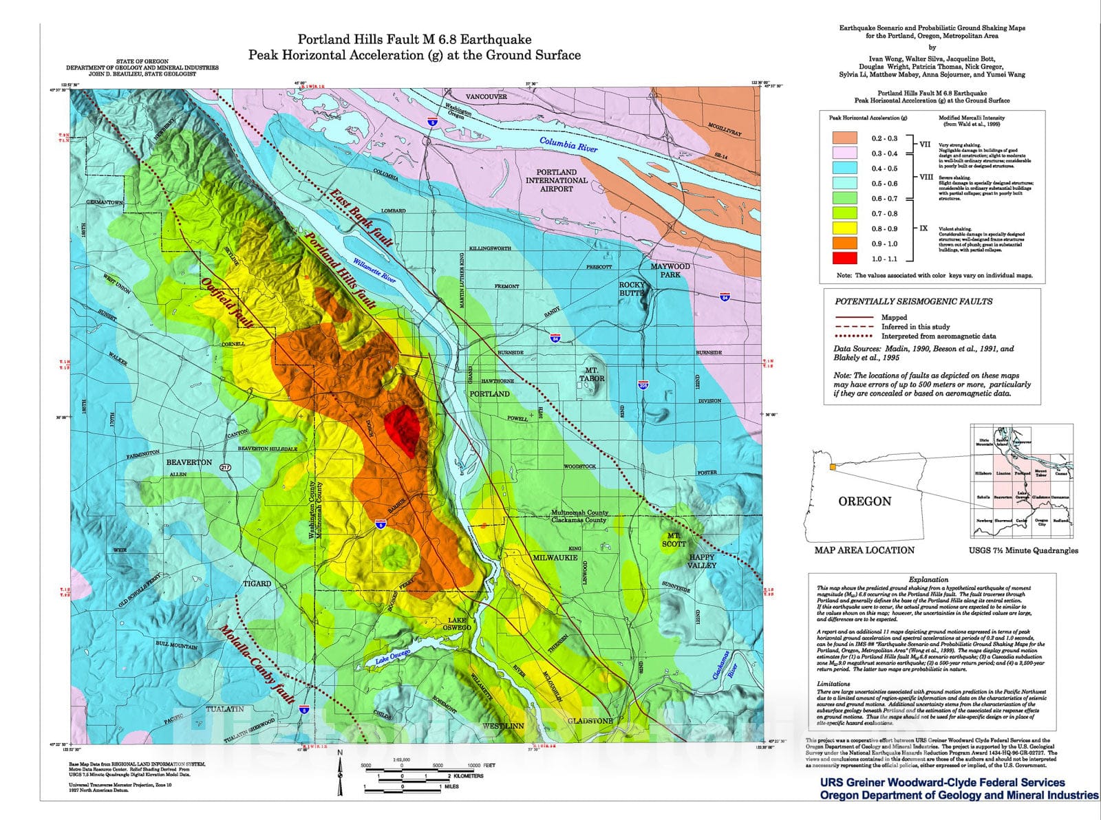 Map : Earthquake scenario and probabilistic ground shaking maps for th ...
