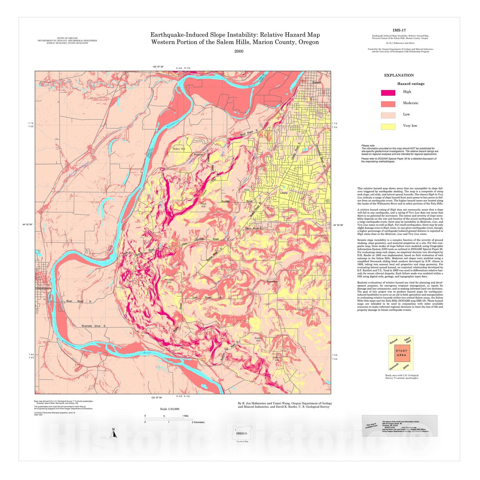 Map : Earthquake-induced slope instability: relative hazard map wester ...
