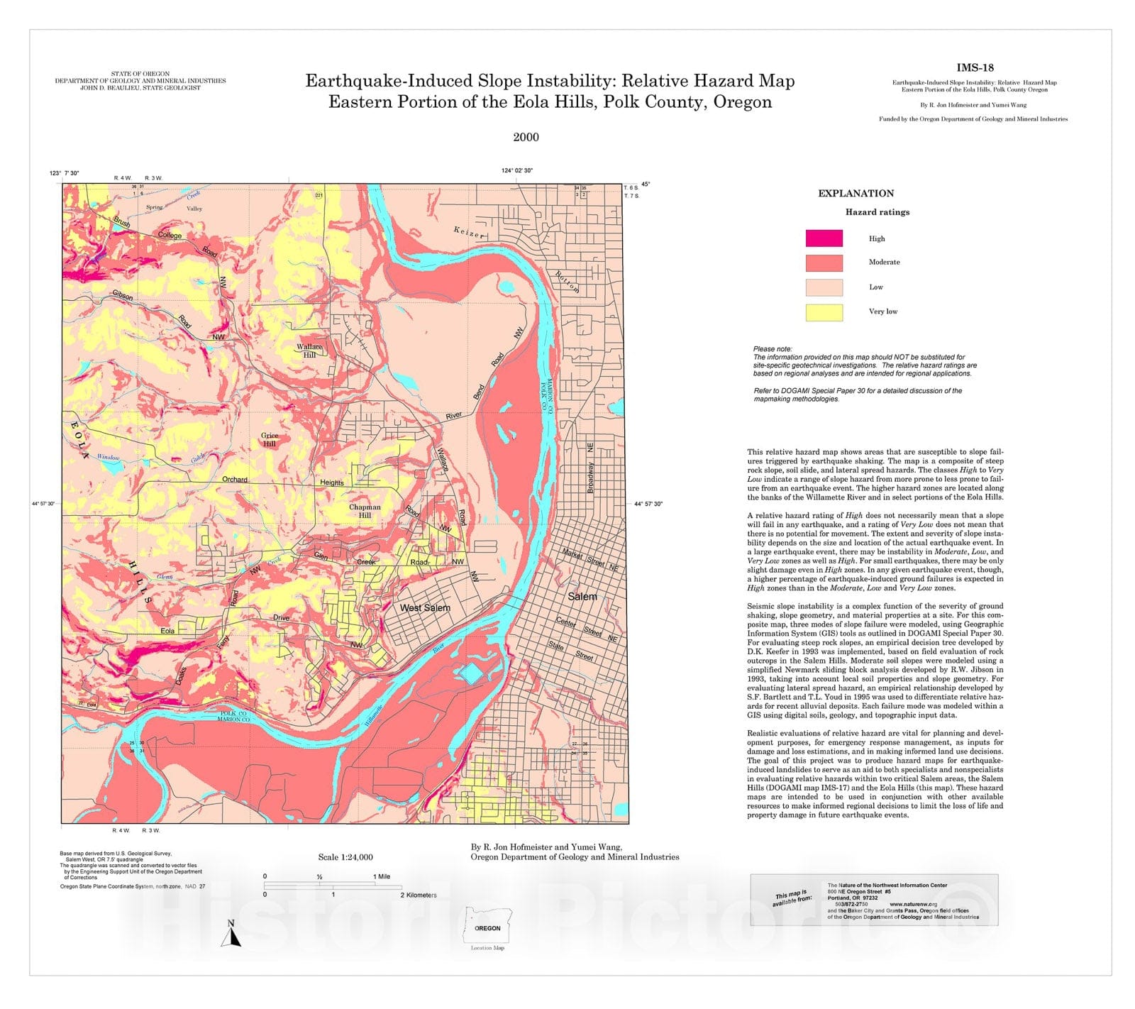Map : Earthquake-induced slope instability: relative hazard map easter ...