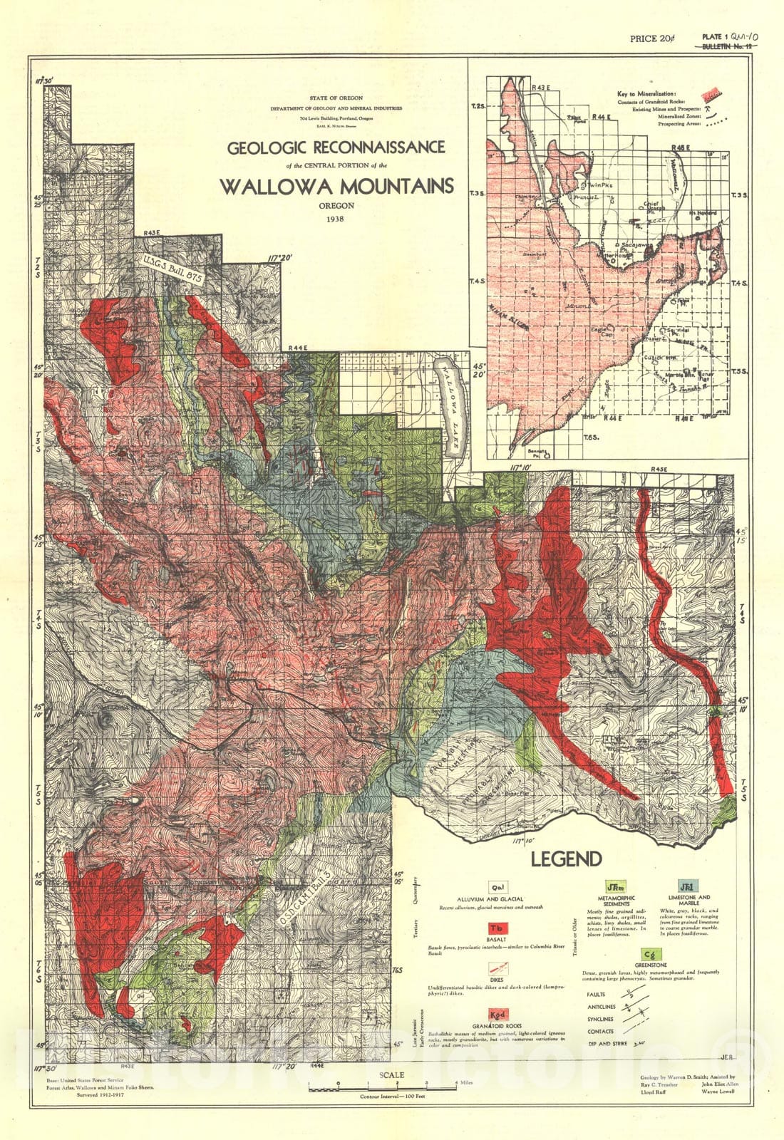Map : Geologic reconnaissance of the central portion of the Wallowa Mo ...