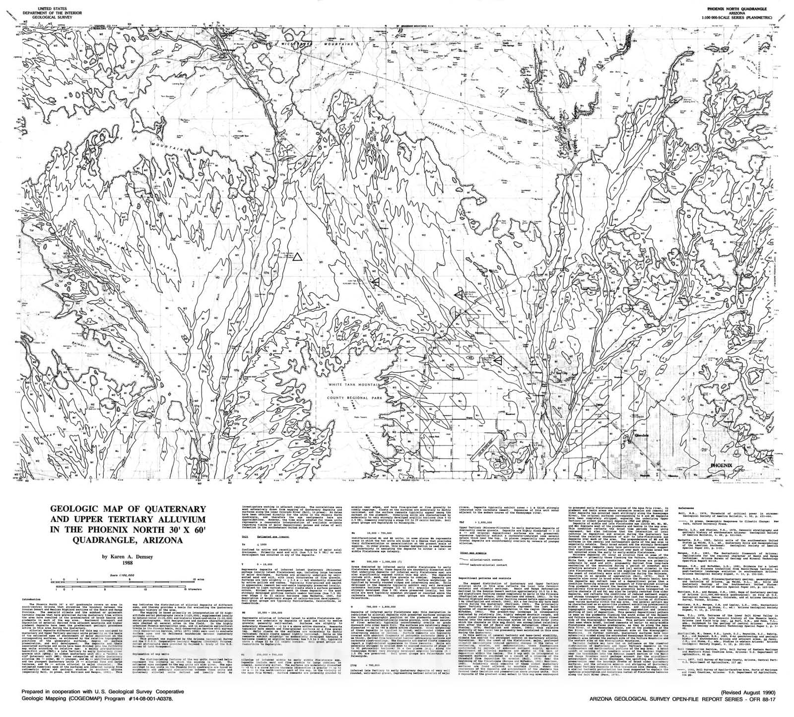 Map : Geologic map of Quaternary and upper Tertiary alluvium in the Ph ...