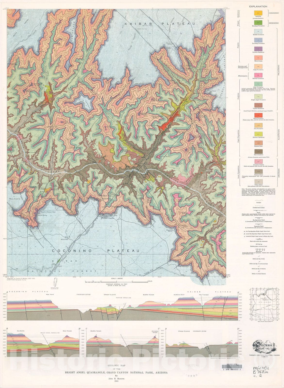 Map : Geologic map of the Bright Angel quadrangle, Grand Canyon Nation ...