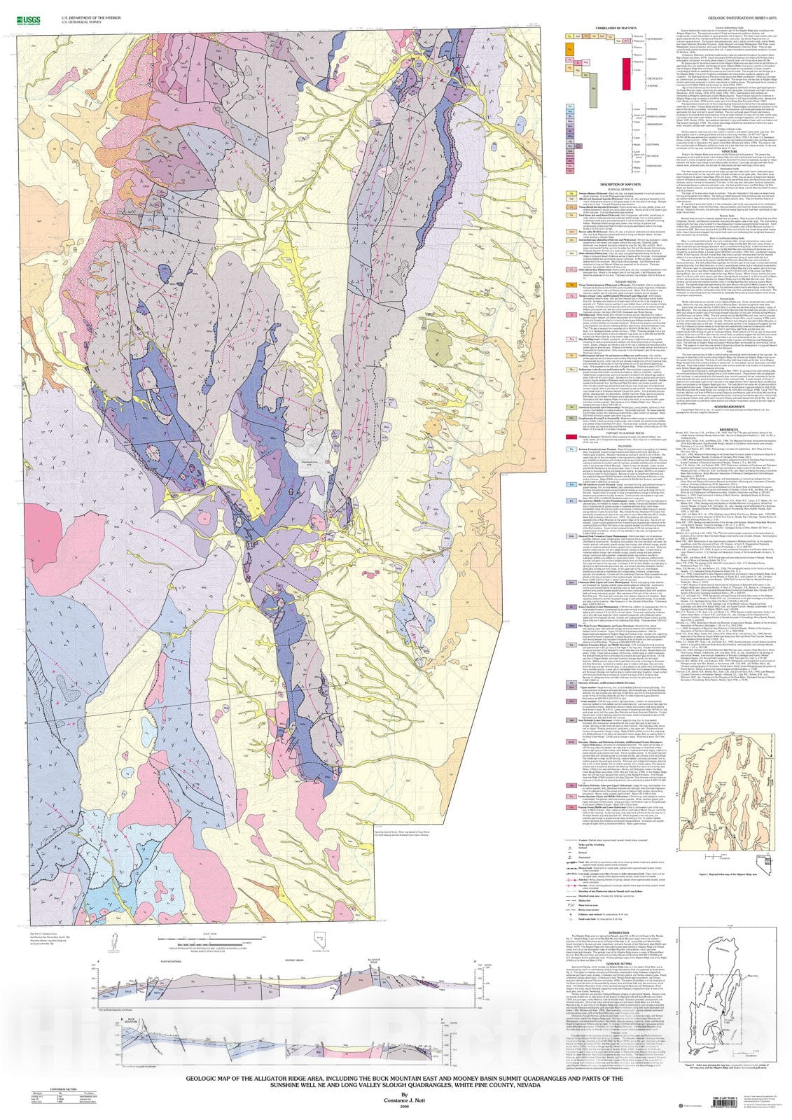 Map : Geologic map of the Alligator Ridge area, including the Buck Mou ...