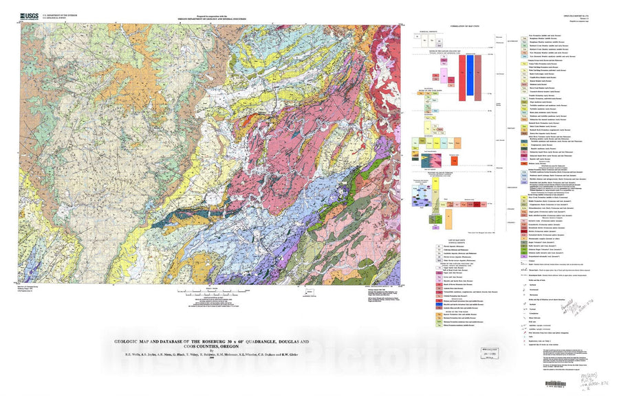 Map : Geologic map and database of the Roseburg 30' X 60' quadrangle ...
