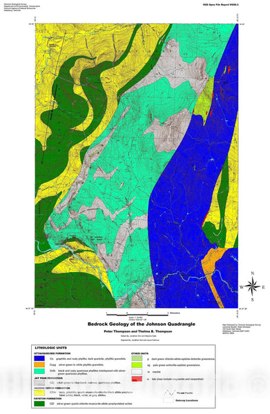 Map : Digital Bedrock Geologic Map of the Johnson Quadrangle, Vermont ...