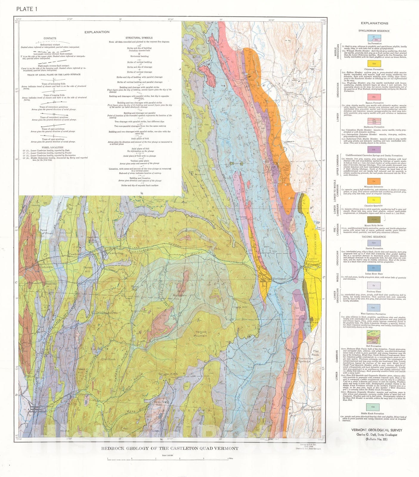 Map : Stratigraphy and Structure of a Portion of the Castleton Quadran ...