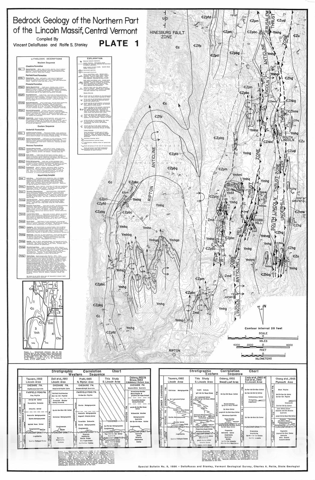 Map : Bedrock Geology of the Northern Part of the Lincoln Massif, Cent ...
