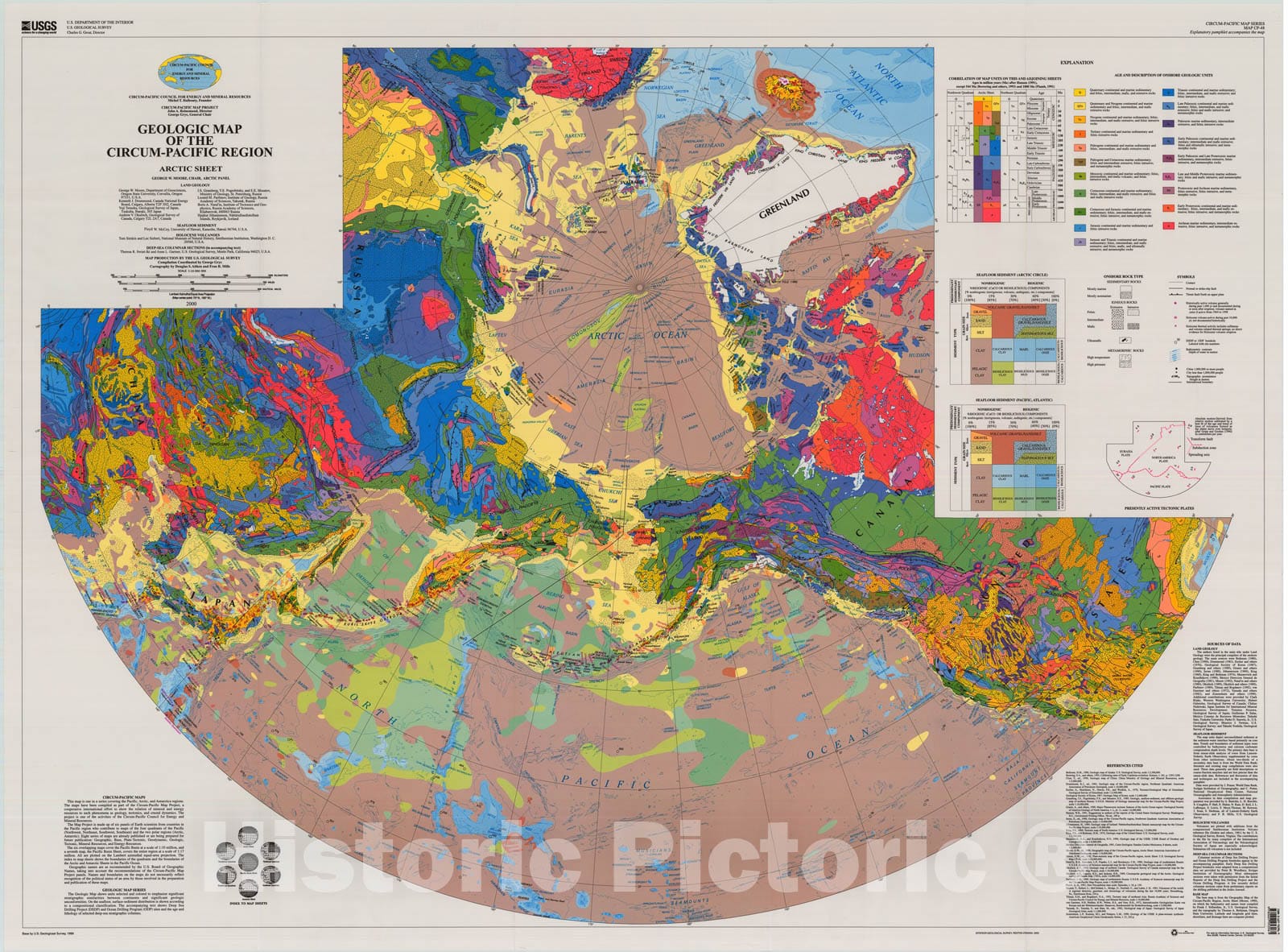 Map : Geologic map of the Circum-Pacific region - Arctic sheet, 2000 C ...