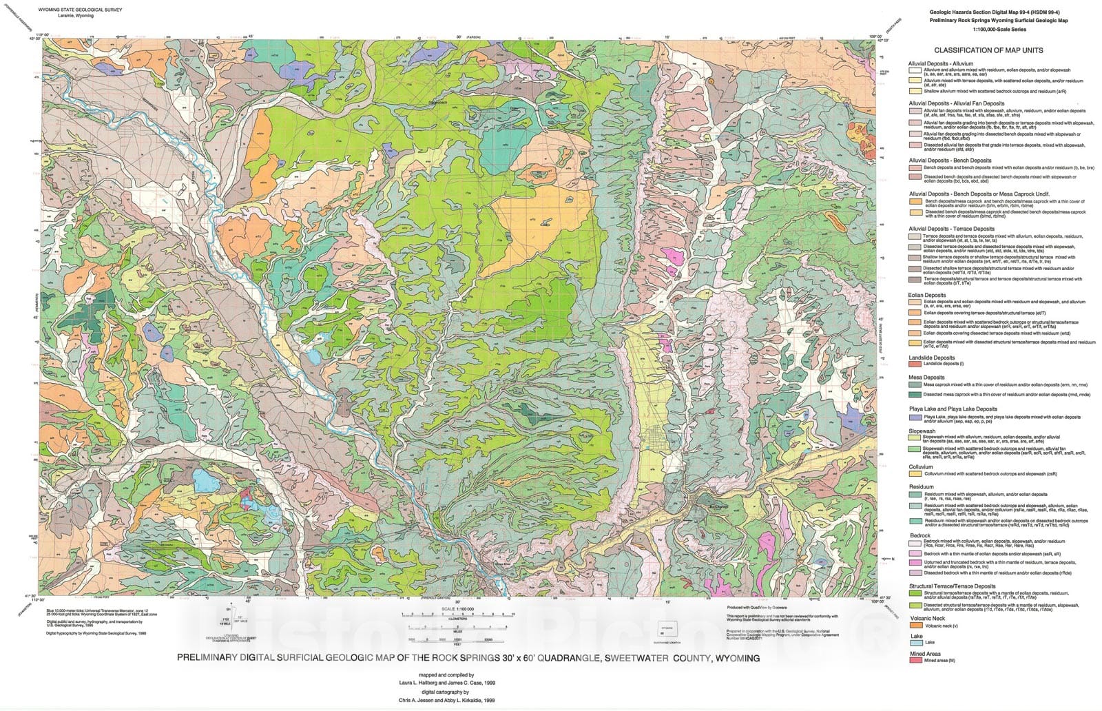 Map : Preliminary digital surficial geologic map of the Rock Springs t ...