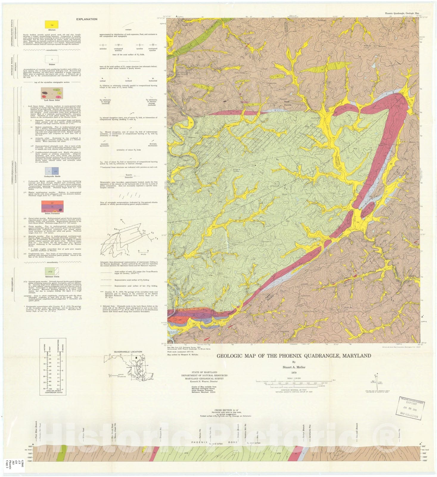 Map : Geologic map of the Phoenix quadrangle, Maryland, 1979 Cartograp ...