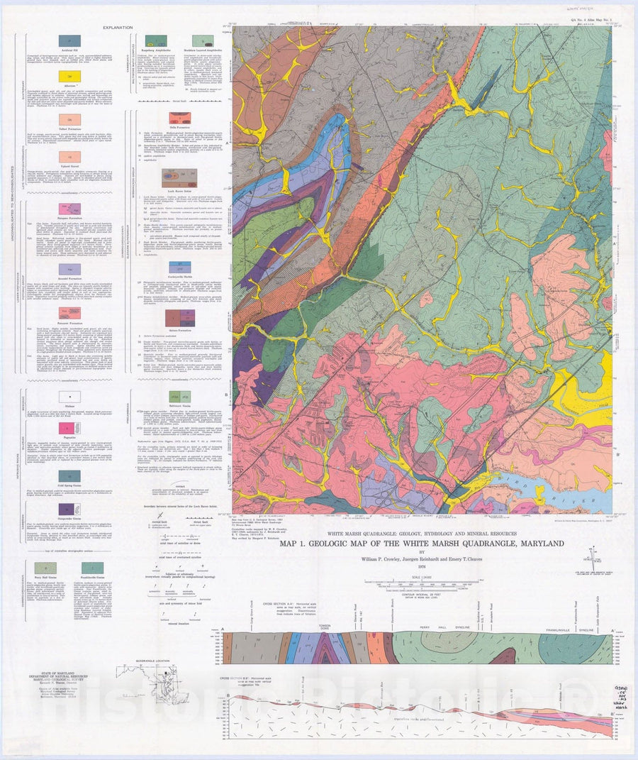 Map : Geologic map of the White Marsh quadrangle, Maryland, 1976 Carto ...