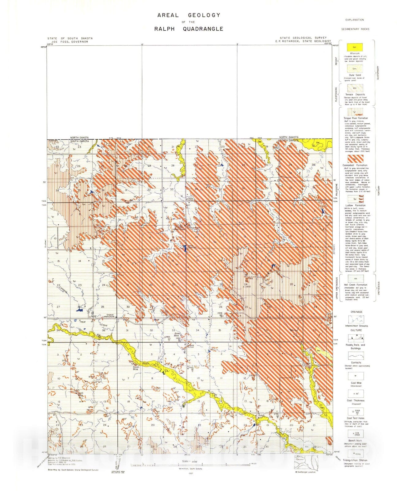 Map : Areal geology of the Ralph quadrangle, 1957 Cartography Wall Art ...