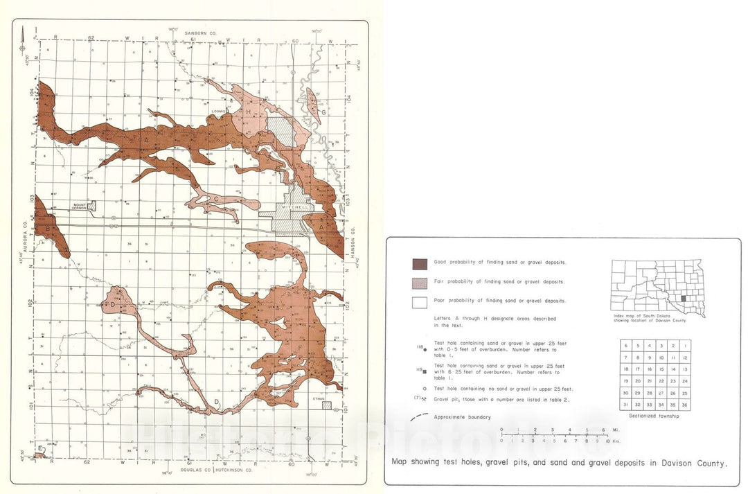 Map : Sand and gravel resources in Davison County, South Dakota, 1982 ...