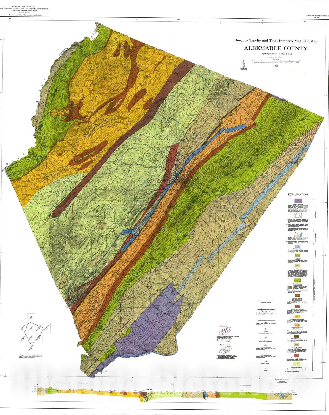Map : Magnetic and gravity surveys of Albemarle and Fluvanna Counties ...