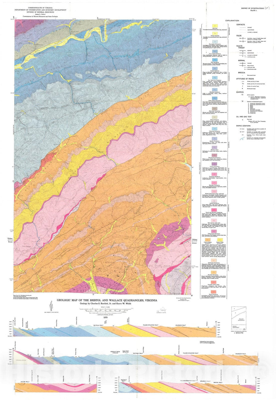 Map : Geology of the Bristol and Wallace quadrangles, Virginia, 1971 C ...