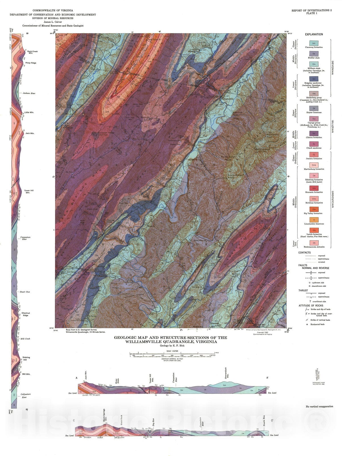 Map : Geology of the Williamsville quadrangle, Virginia, 1962 Cartogra ...