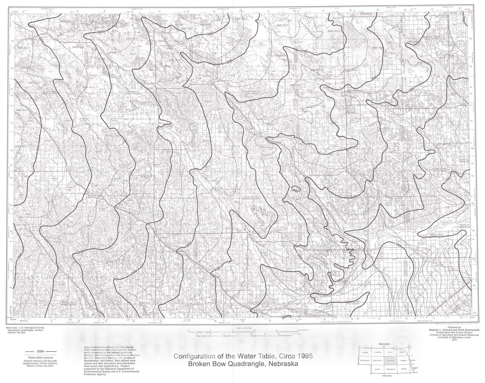 Map : Configuration of water table _x0016_ Broken Bow, 1979 Cartograph ...