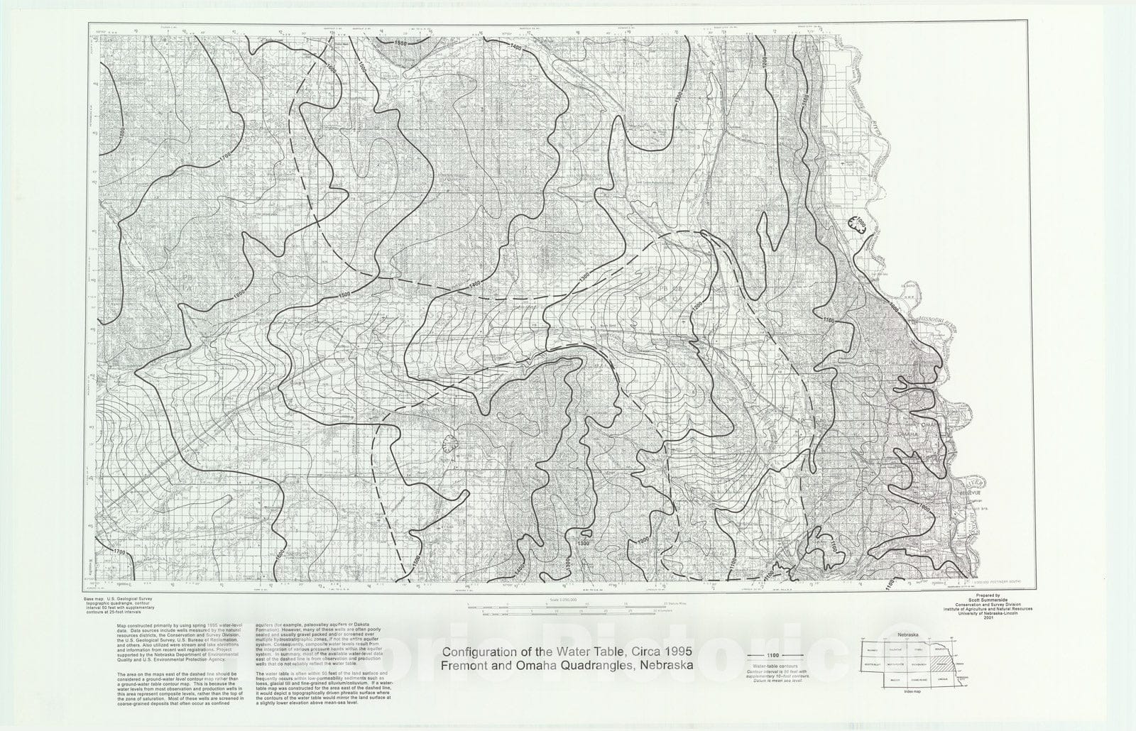 Map : Configuration of water table _x0016_ Fremont/Omaha, 1979 Cartogr ...
