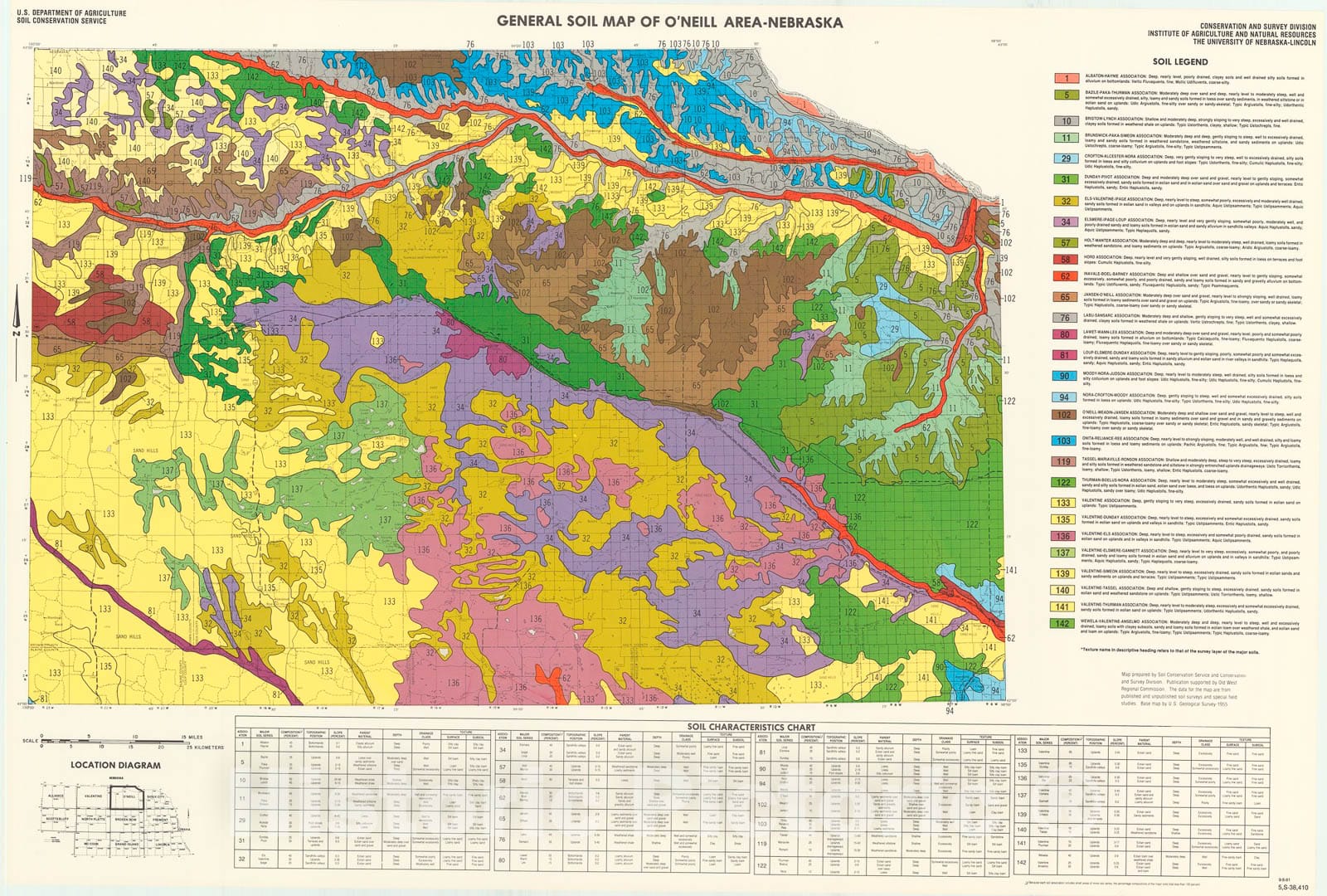 Map : General soil map of O'Neill area, Nebraska, 1981 Cartography Wal ...