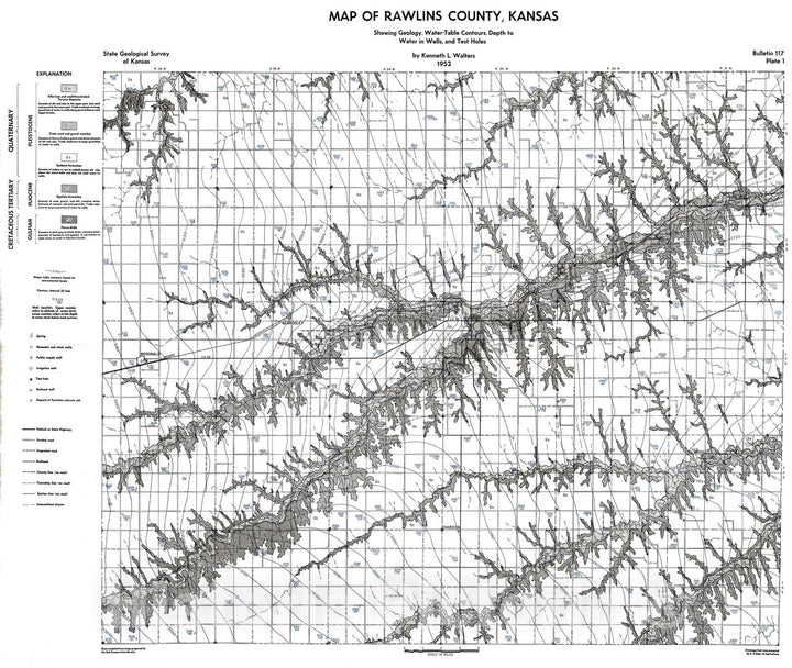 Map : Map of Rawlins County, Kansas, showing geology, water-table cont ...