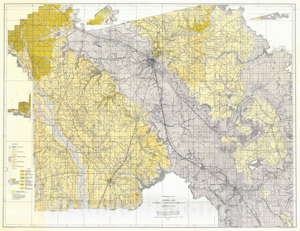 Map : Geology of Avoyelles and Rapides Parishes, 1940 Cartography Wall ...