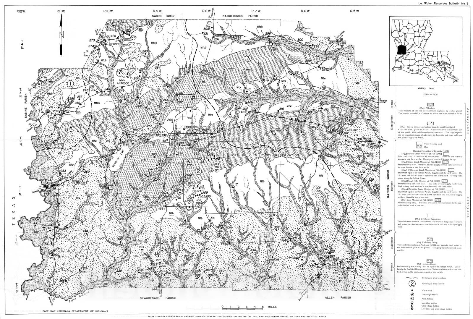 Map : Water resources of Vernon Parish, Louisiana, 1965 Cartography Wa ...