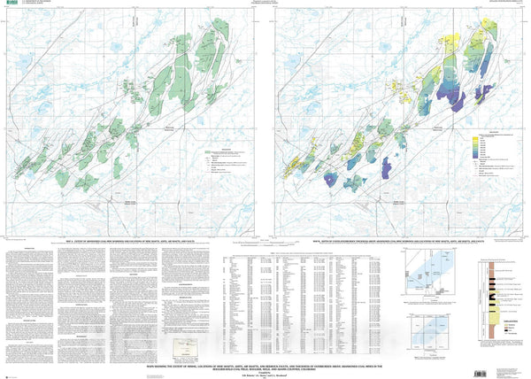 Map : Map showing the extent of mining, locations of mine shafts, adit ...