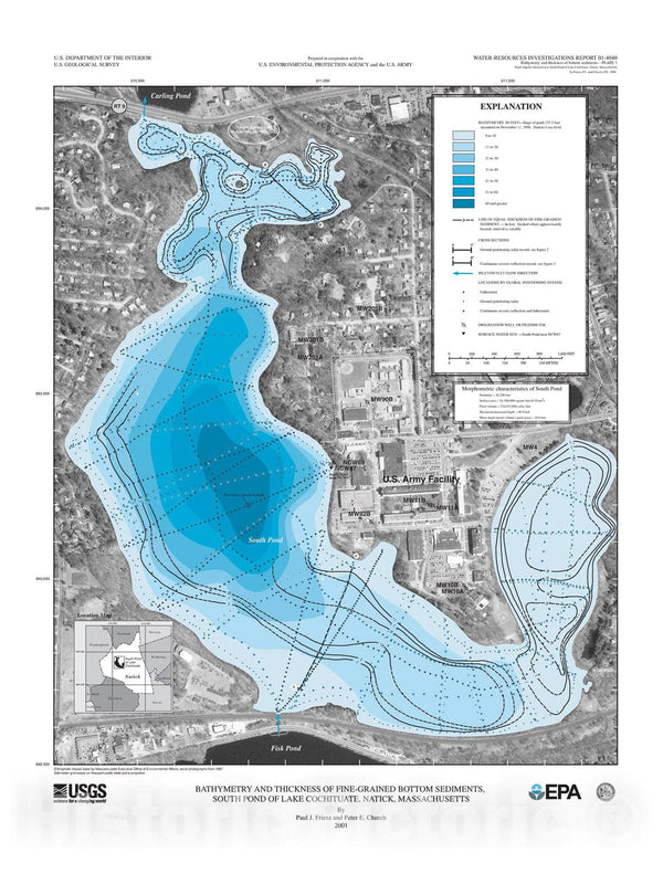 Map : Pond-aquifer interaction at South Pond of Lake Cochituate, Natic – Historic Pictoric