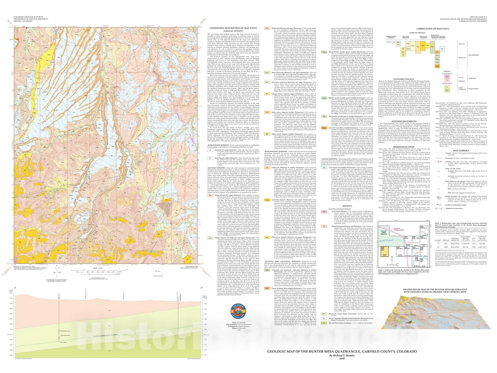 Map : Geologic map of Hunter Mesa quadrangle, Garfield County, Colorad ...