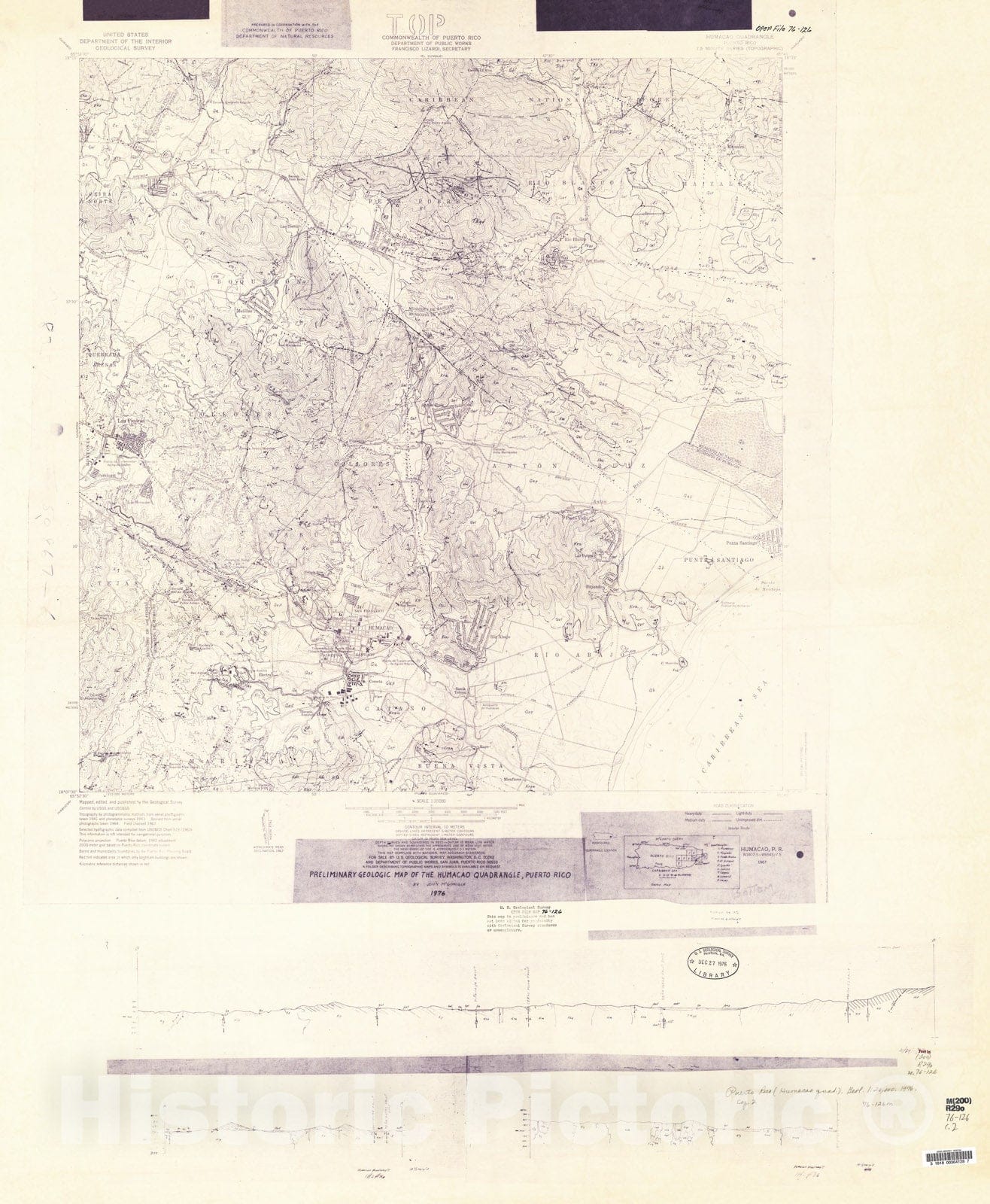 Map : Geologic map of the Humacao quadrangle, Puerto Rico, 1976 Cartog ...