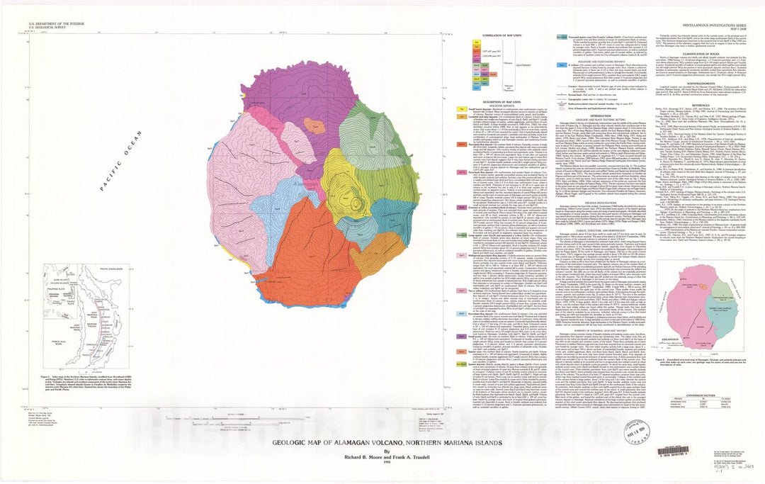 Map : Geologic map of Alamagan Volcano, northern Mariana Islands, 1993 ...