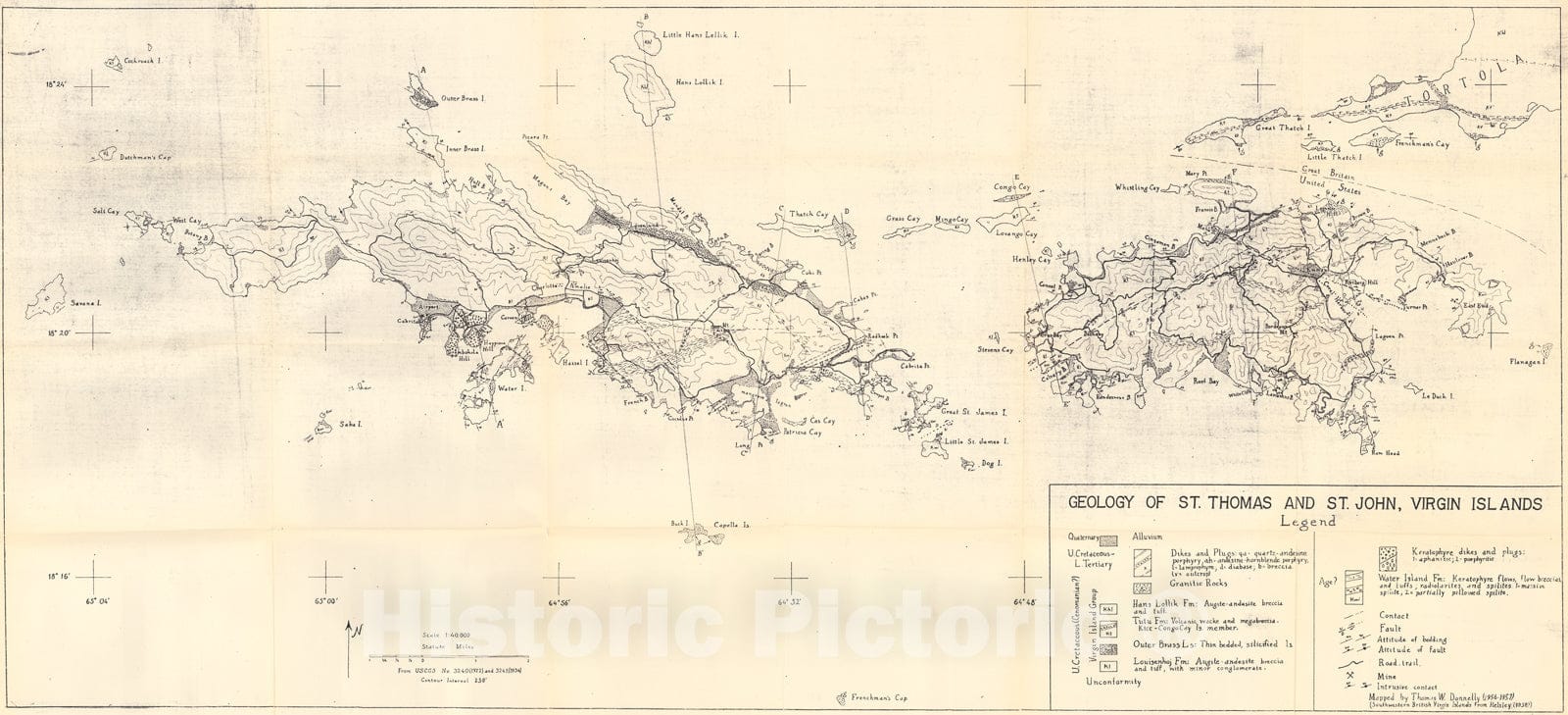 Map : Geology of St. Thomas and St. John, Virgin Islands, 1959 Cartogr ...