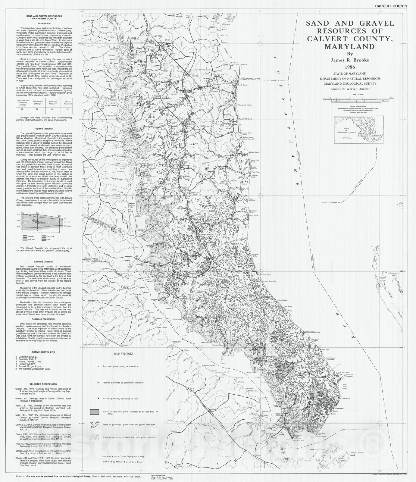 Map : Sand and gravel resources and mined land inventory of Calvert Co ...