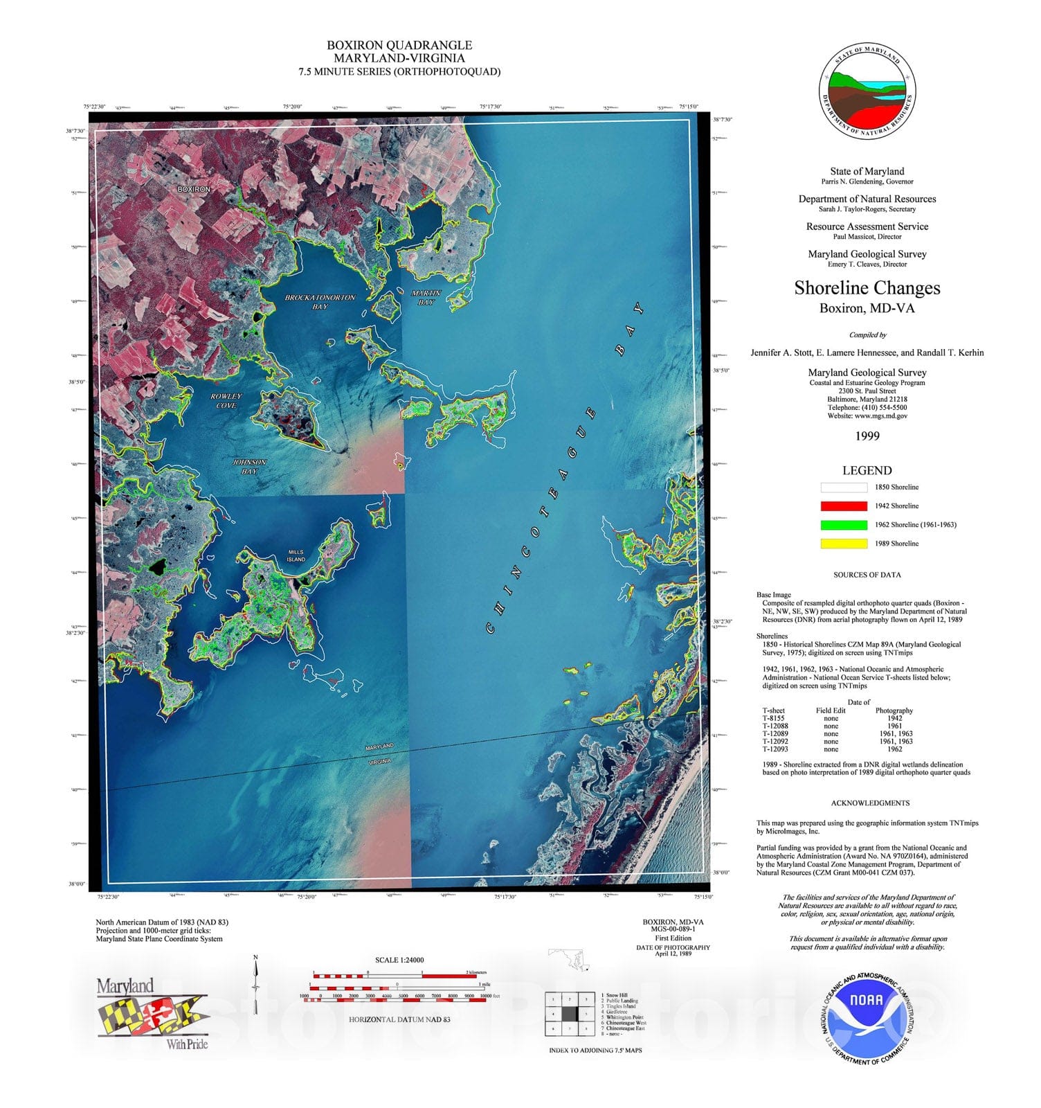 Map : Shoreline changes -- Boxiron quadrangle, MD-VA, 2000 Cartography ...