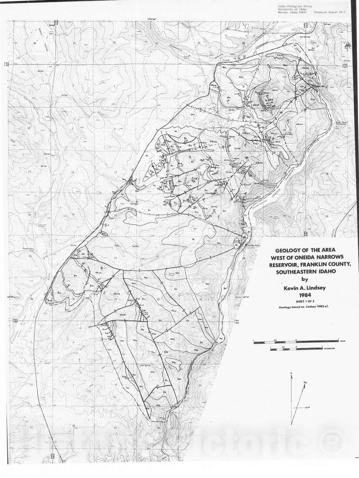 Map : Geology of the area west of Oneida Narrows Reservoir, Franklin C ...