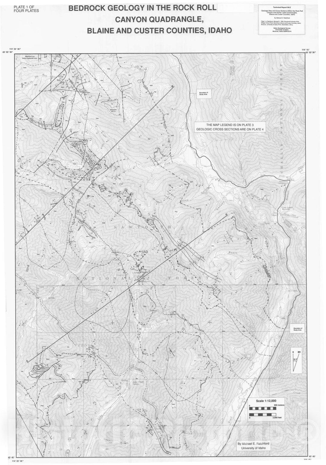 Map : Geologic map and cross sections within the Rock Roll Canyon and ...