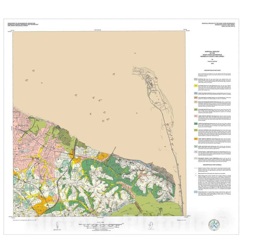 Map : Surficial Geology of the Sandy Hook Quadrangle, Monmouth County ...