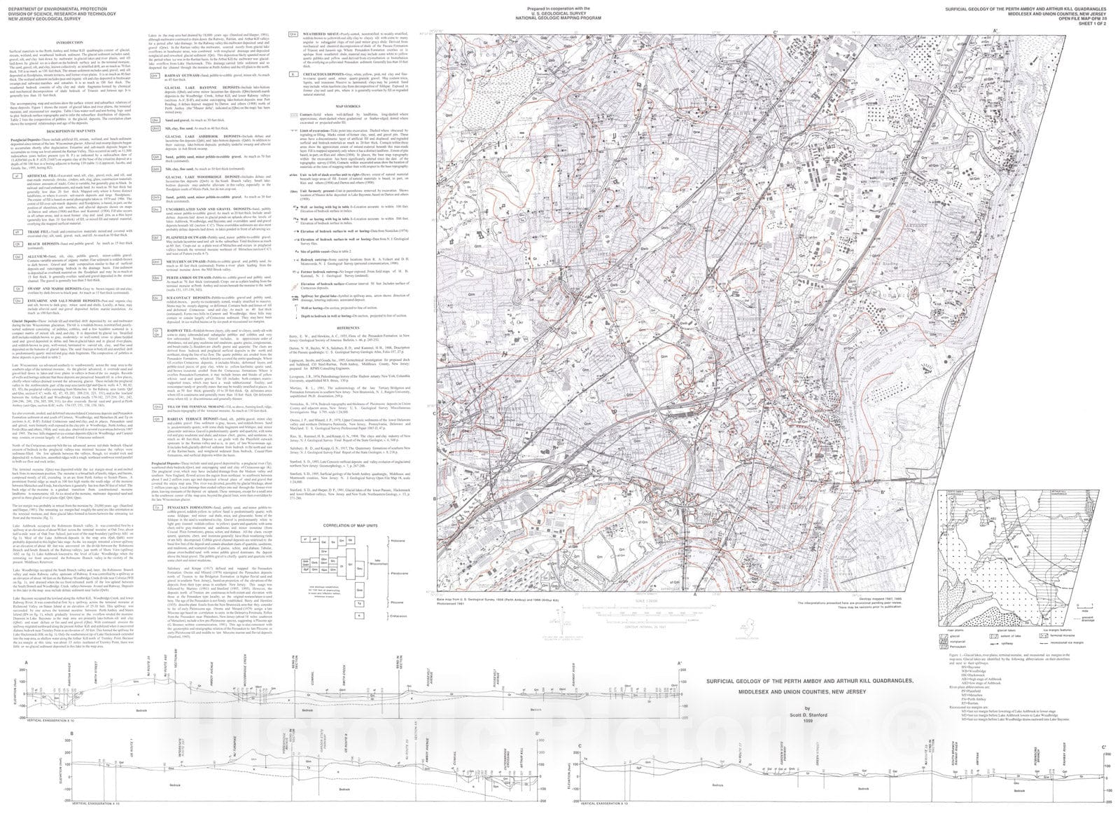 Map : Surficial Geology of the Perth Amboy and Arthur Kill Quadrangles ...