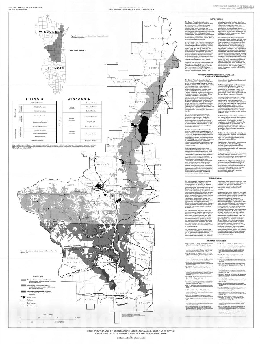 Map : Rock-stratigraphic nomenclature, lithology, and subcrop area of ...