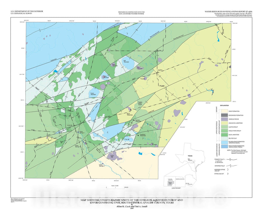 Map : Geologic framework of the Edwards aquifer and upper confining un ...