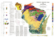 Map : Bedrock Geologic Map of Wisconsin, 1982 Cartography Wall Art ...