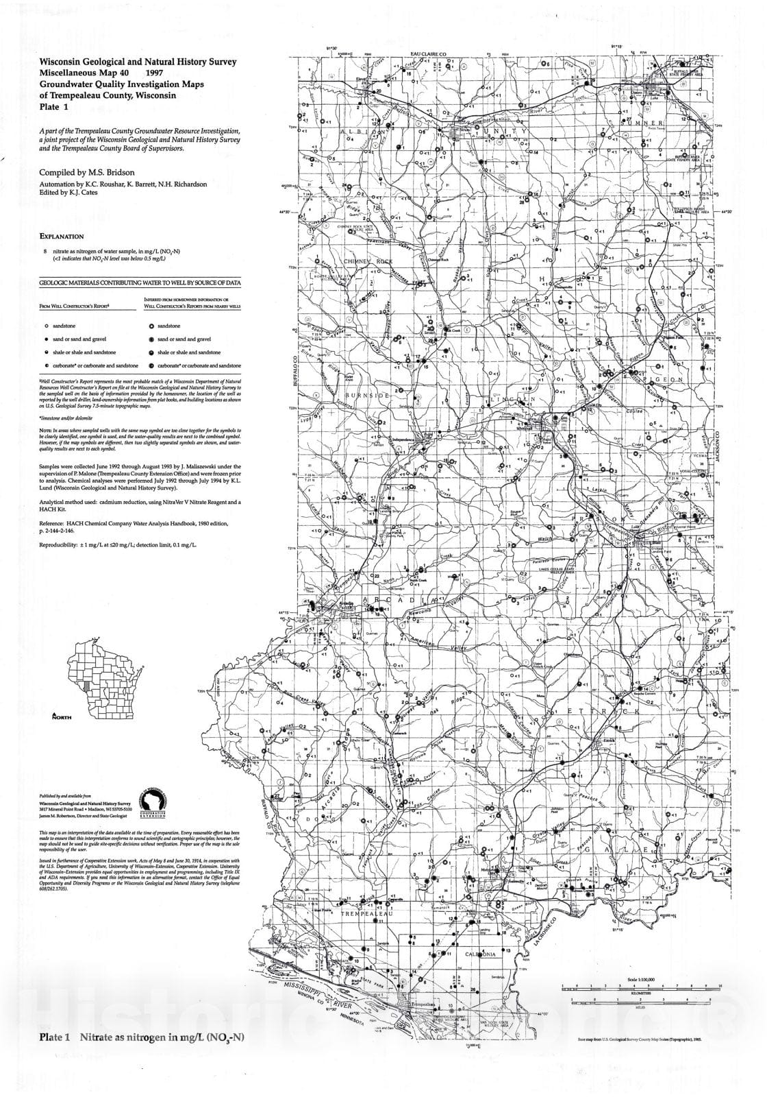 Map : Groundwater Quality Investigation Maps of Trempealeau County, Wi ...