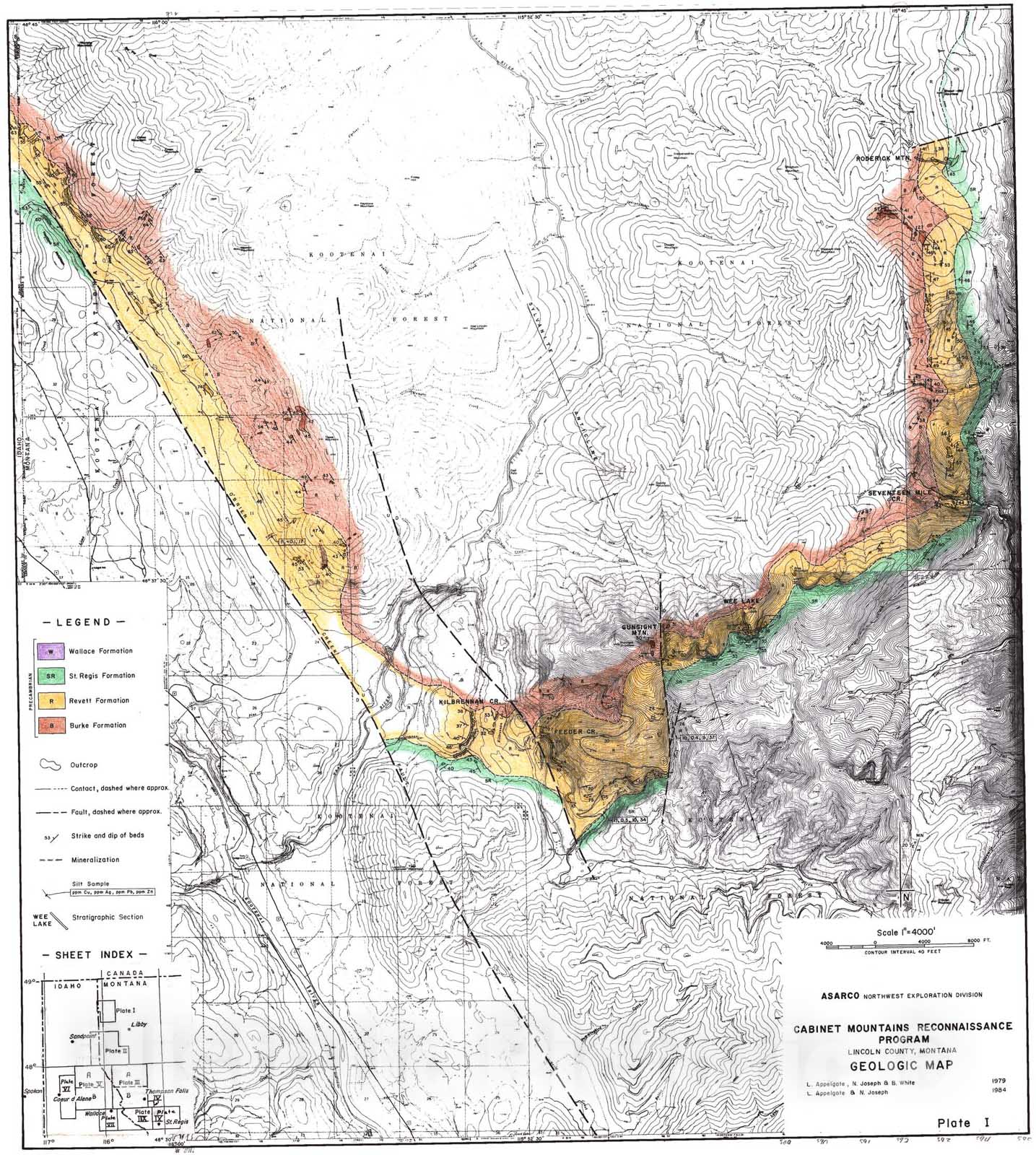 Map : Raster images of geologic maps of Middle Proterozoic Belt strata ...