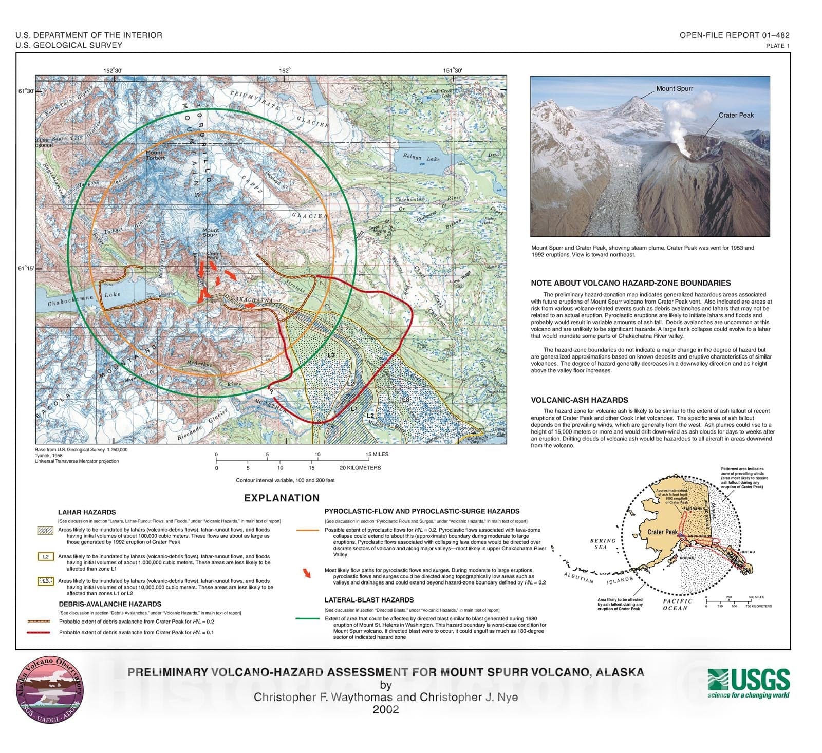 Map : Preliminary volcano-hazard assessment for Mount Spurr Volcano, A ... Map : Preliminary volcano-hazard assessment for Mount Spurr Volcano, A ...