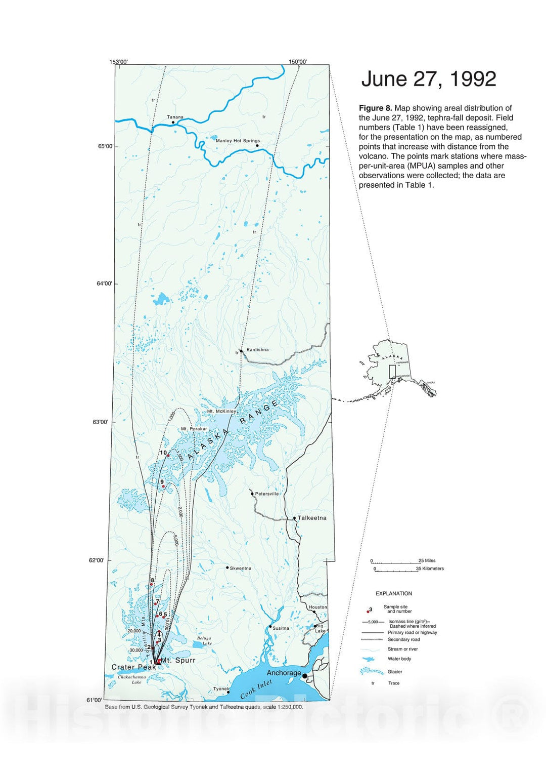 Map : Areal distribution, mass, volume, and grain size of tephra-fall ...
