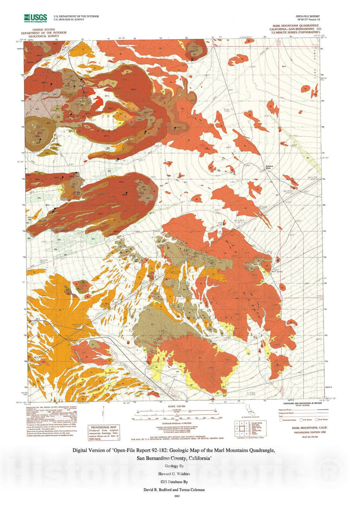 Map : Digital version of "Open-File Report 92-182: geologic map of the ...